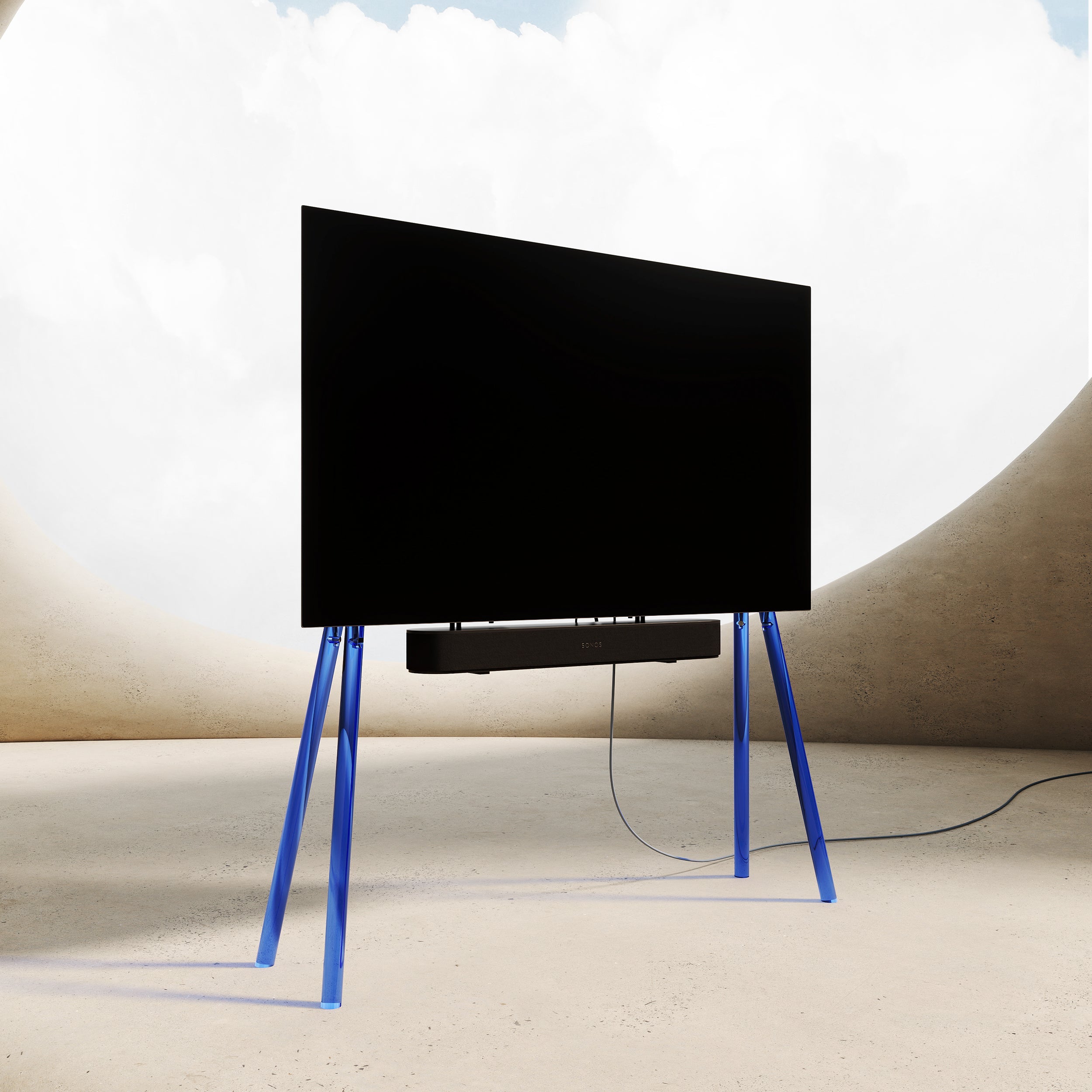 Acrylic / Blue 42"-55" - JALG TV Stands